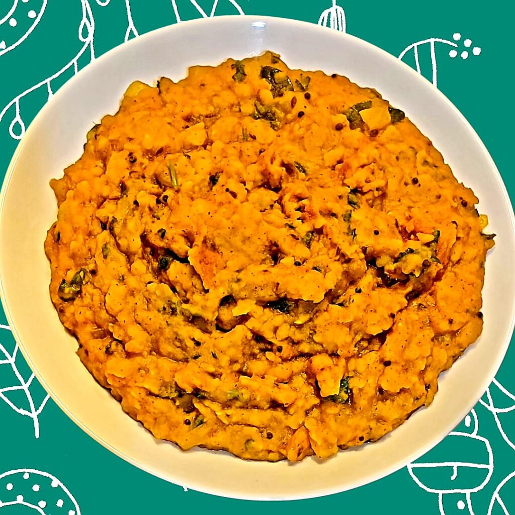 Fried Dal with Pickle - Dr. Savitra